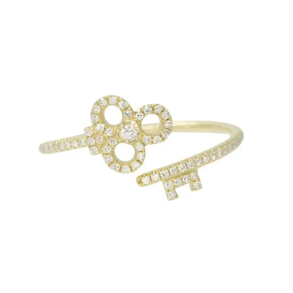 KAMARIA 14k Yellow Diamond Key Ring