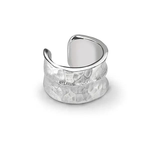 DOWER & HALL Double Concave Nomad Ear Cuff In Sterling - Silver