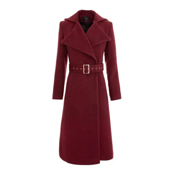 AVENUE N°29 Double Breasted Wool Coat With Belt