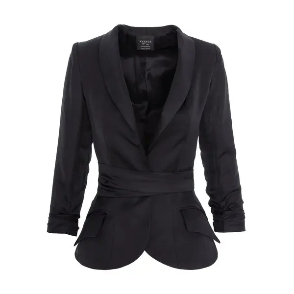 AVENUE N°29 Rayon And Linen Structured Blazer With Belt