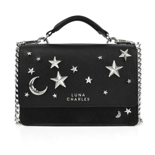 LUNA CHARLES Nova Star Studded Handbag - Black