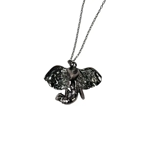 Lovard Elephant Pendant Necklace - Grey
