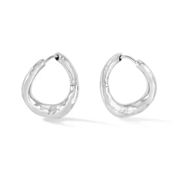 DOWER & HALL Entwined Twist Huggie Hoops - Silver