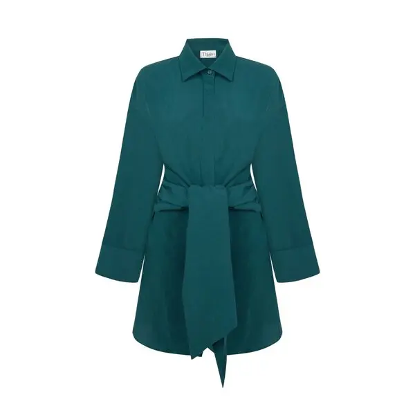 THISISU COLLECTION Verda Striped Shirt Dress - Green