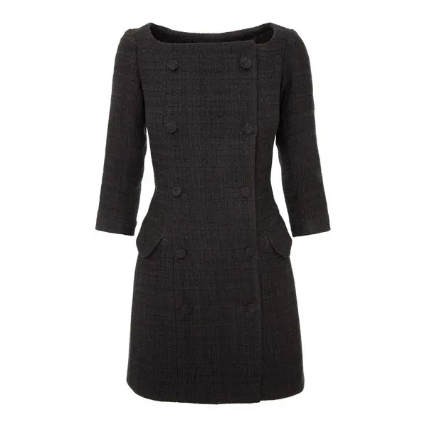 AVENUE N°29 Boat Neck Boucle Blazer Dress