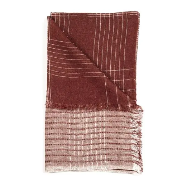STUDIO VARIOUSLY Auro Cinnabar Handwoven Linen Scarf