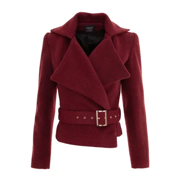 AVENUE N°29 Burgundy Wool Double Breasted Jacket