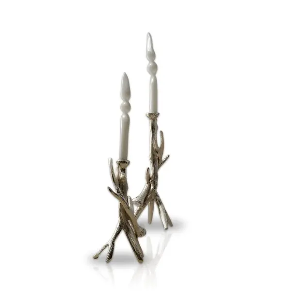MARLETH Set Of Two Antler Candle Holder Set