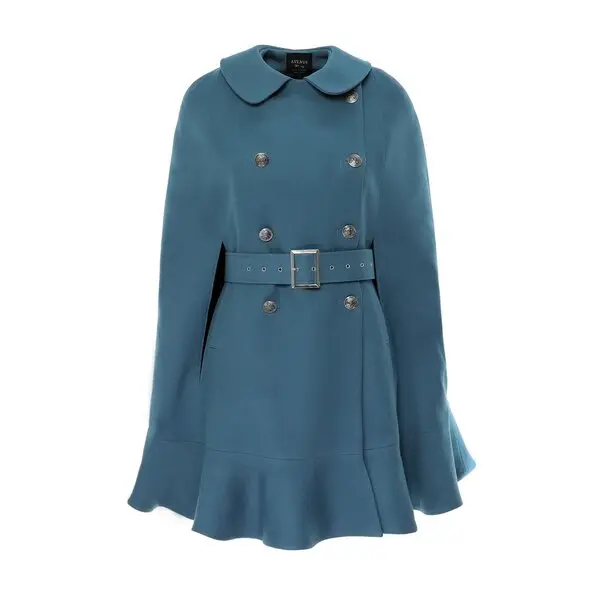 AVENUE N°29 Double Breasted Cape With Belt