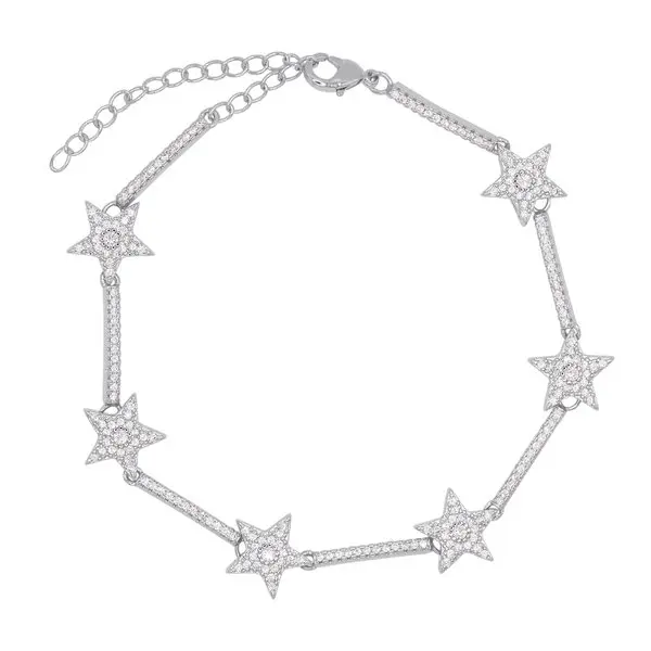 LUNA CHARLES Etta Sparkling Star Bracelet - Silver