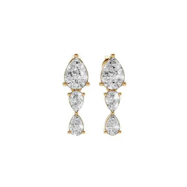 AYA FINE JEWELRY Bridal Pear Cut Lab Diamond Drop Earrings In 10k Gold - Yellow