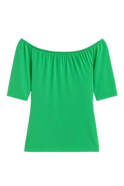 CONQUISTA Off-the-shoulder Scoop Neck Top
