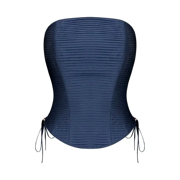 ELSAVA Dark Draping Corset - Blue
