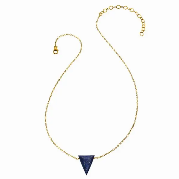 HEATHER HAWKINS Lapis Lazuli Elongated Triangle Pendant Necklace - Blue