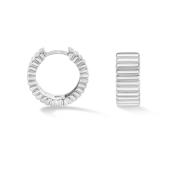 DOWER & HALL Wide Humbug Huggie Hoop Earrings In Sterling With Vermeil - Silver