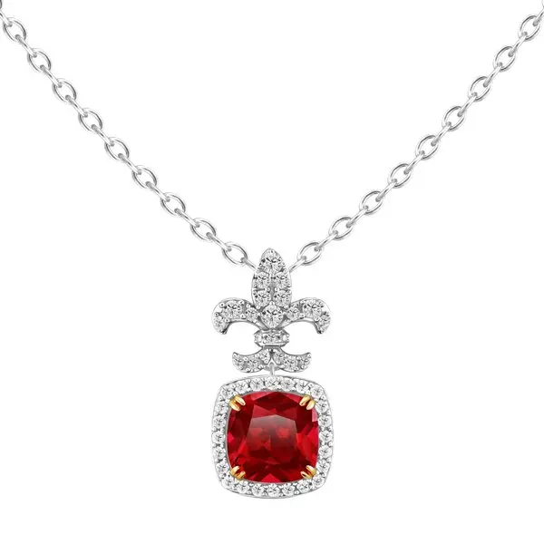 Arte Madrid Casa Real Fleur-de-lis Necklace - Red