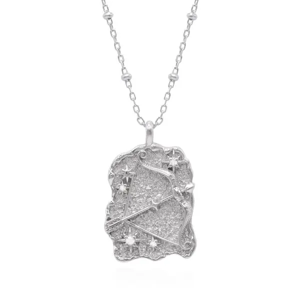 LUNA CHARLES Solara Sagittarius Zodiac Necklace - Silver