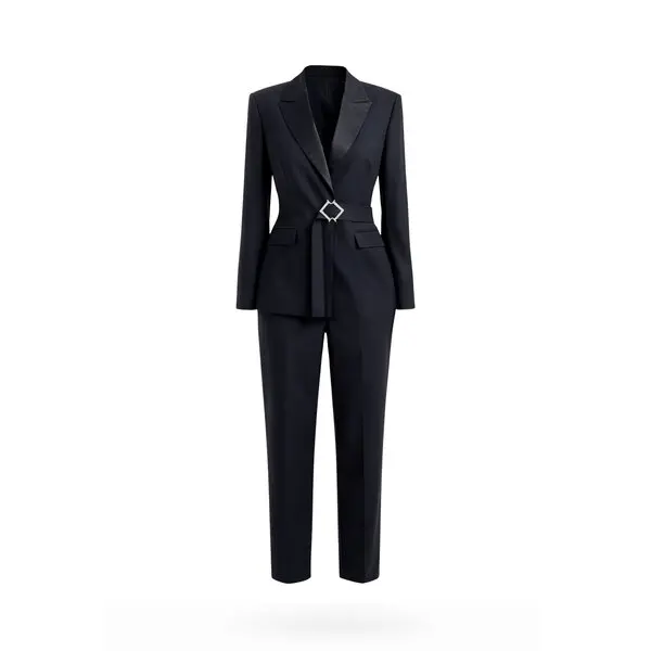 LUMINA ELIGMA Onyx Belted Jumpsuit Suit - Black