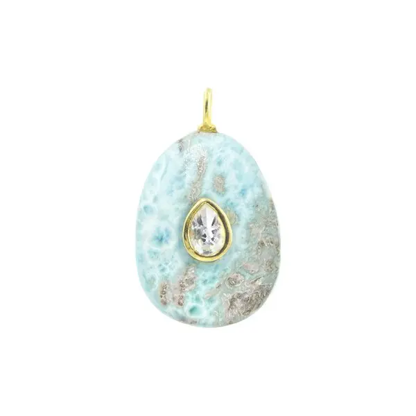 KAMARIA Larimar And Topaz Pendant