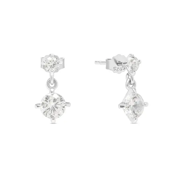 ESTERAH Double Crystal Drop Studs