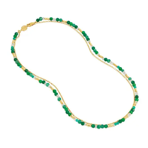 DOWER & HALL Ever Orissa Necklace In Gold Vermeil - Green