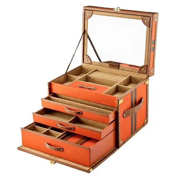 Wolf Ida Trunk Jewellery Box - Orange