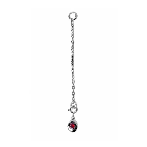 SEROTONIN COMPLICE Sterling Silver Garnet Drop Pendant Necklace
