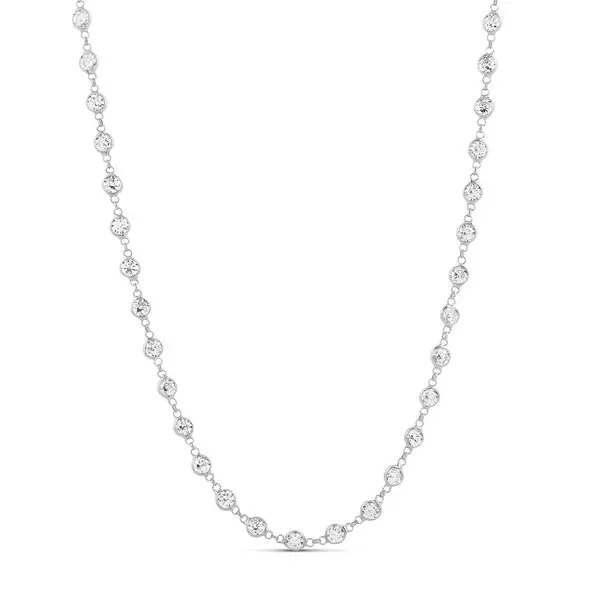 SHYMI Diamond Station Necklace In 14k Plated Sterling - Silver