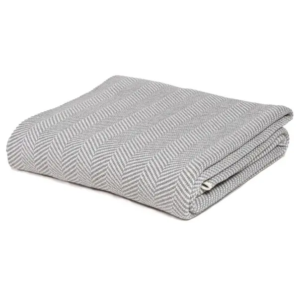 In2green Jumbo Sustainable Knit Throw Blanket Herringbone - Grey