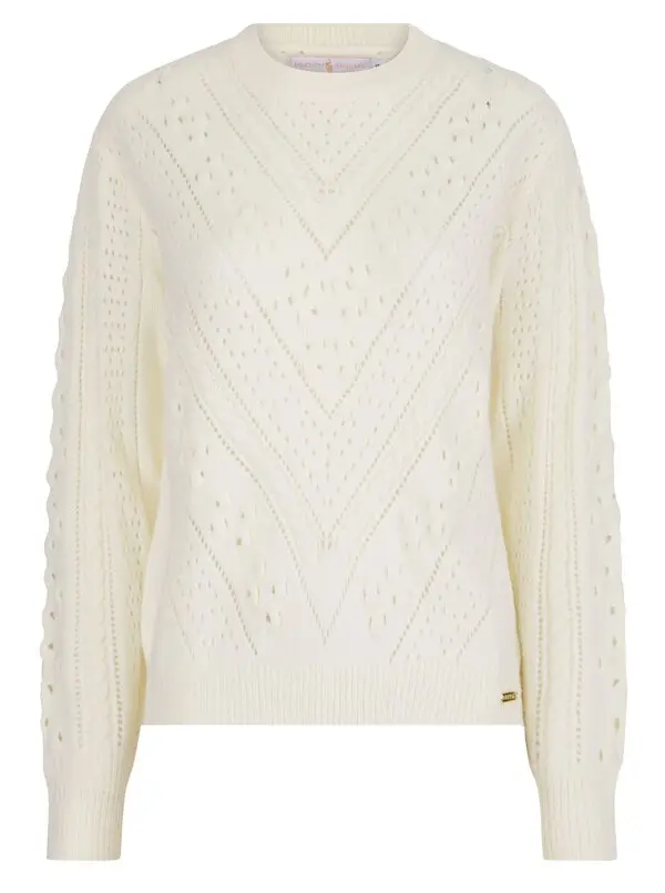 HORTONS ENGLAND Newquay Pointelle Knit Jumper Cream - White