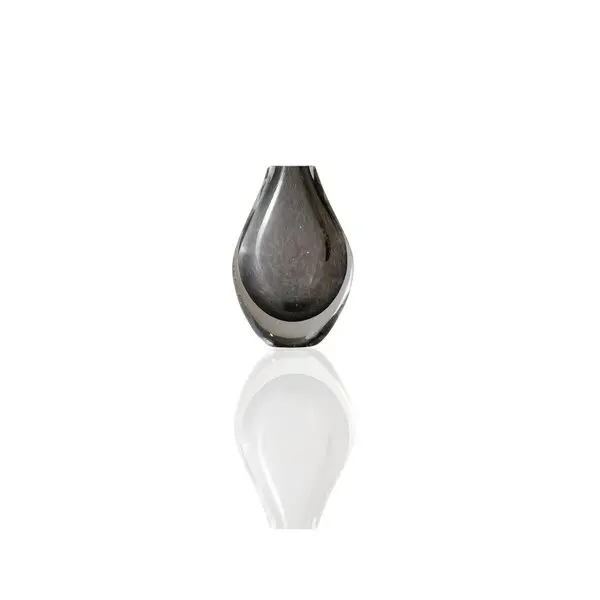 MARLETH Murano Colored Glass Vase – Charcoal Teardrop Core