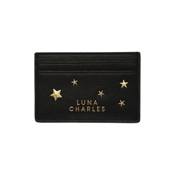 LUNA CHARLES Gold / Black Tala Star Studded Card Holder Black & Gold - Gold/black
