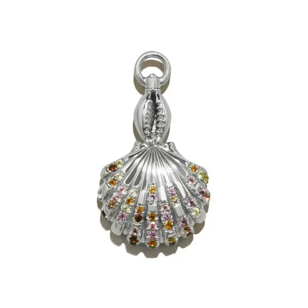 ONI Beach Drift Charm Shell Charm With Multi-gemstone Embellishments