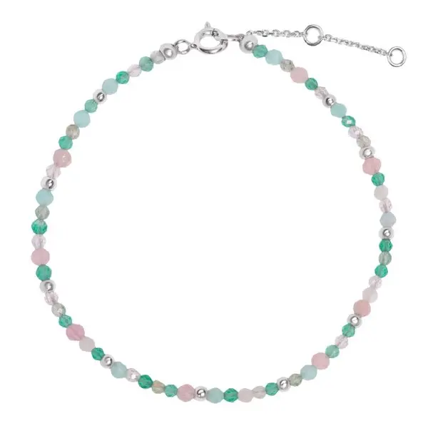 ZOHREH Semi-precious Beaded Bracelet In Sterling Silver - Gray