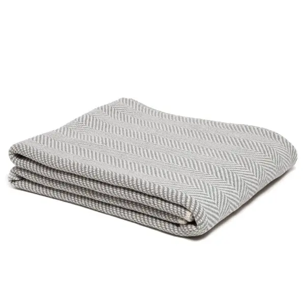 In2green Cotton Sustainable Knit Throw Blanket Herringbone