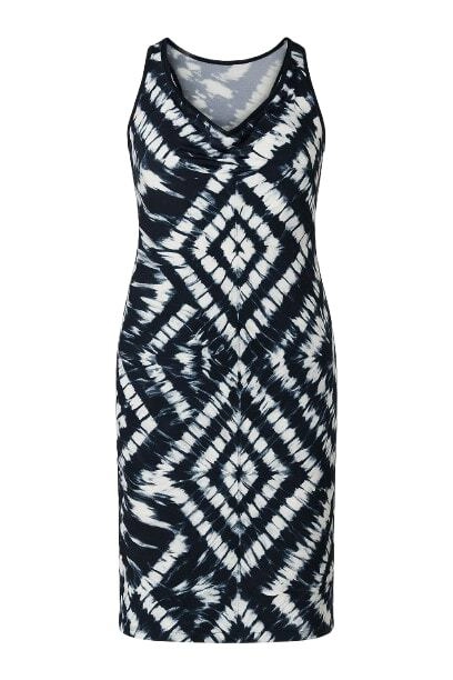 CONQUISTA Sleeveless Allover Print Dress - Black
