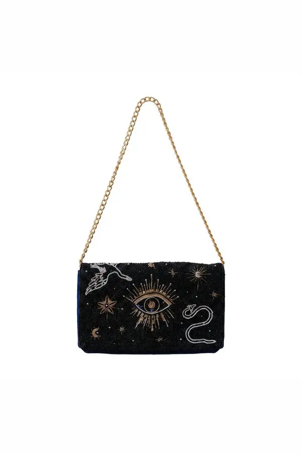 ARTEMIS MUSE Cosmos Navy Embellished Bag - Blue