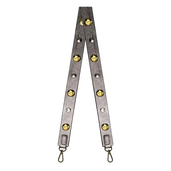 INDIGOLUSH Quimera Leather Strap With Gold Tone Hardware - Silver
