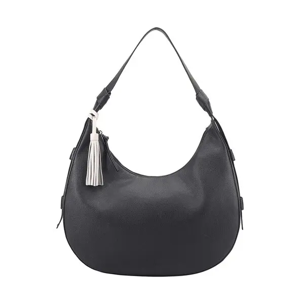 LLOYD BAKER Emmy Large Leather Hobo Bag With Tassel Detail