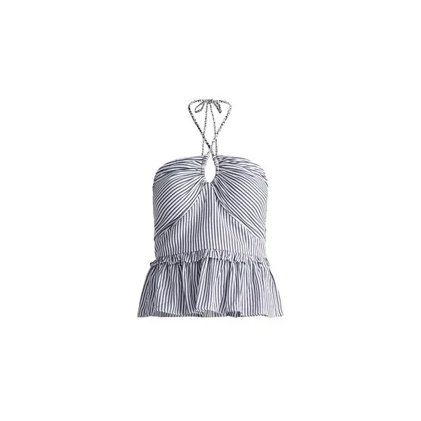 PAISIE Halterneck Peplum Top