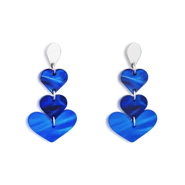 TOOLALLY Heart Drop Earrings Royal