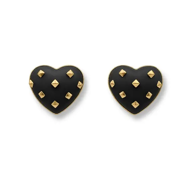 MICHAEL NASH JEWELRY Heart Shaped Stud Earrings - Black