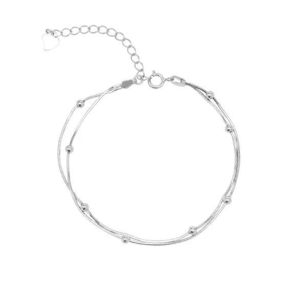 SPERO LONDON Sterling Double Satellite Chain Bracelet - Silver