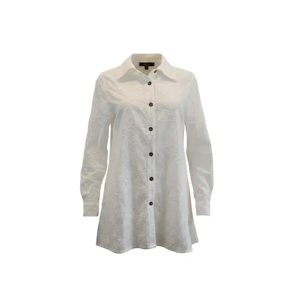 SANIYA KHAN Embroidered Cotton Classic Collar Shirt