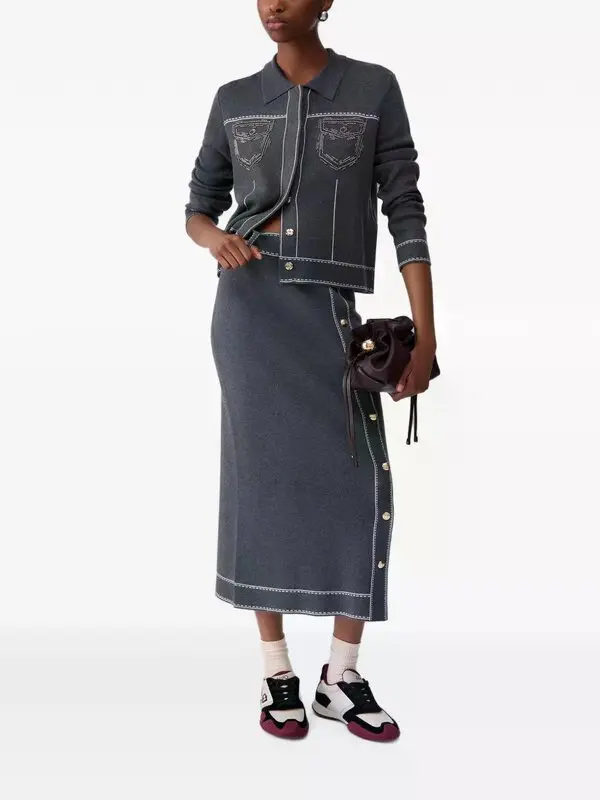Liu Jo Midi Skirt In Silk Blend