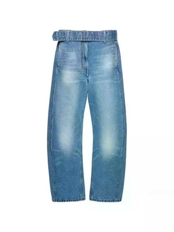 Magda Butrym Belted Faded-effect Jeans