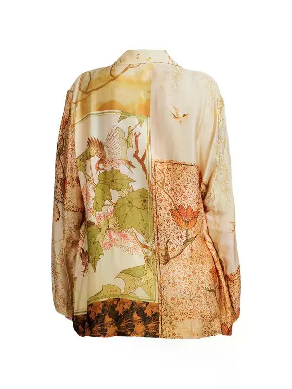 Masnada Floral Print Patchwork Jacket