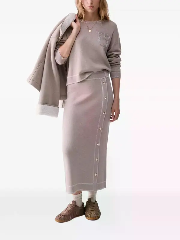 Liu Jo Midi Skirt In Silk Blend