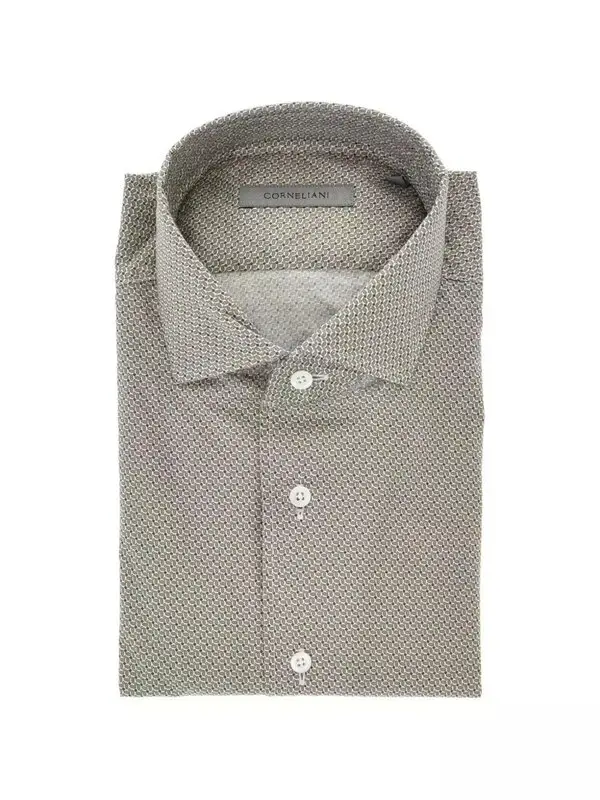 Corneliani Patterned French-collar Shirt