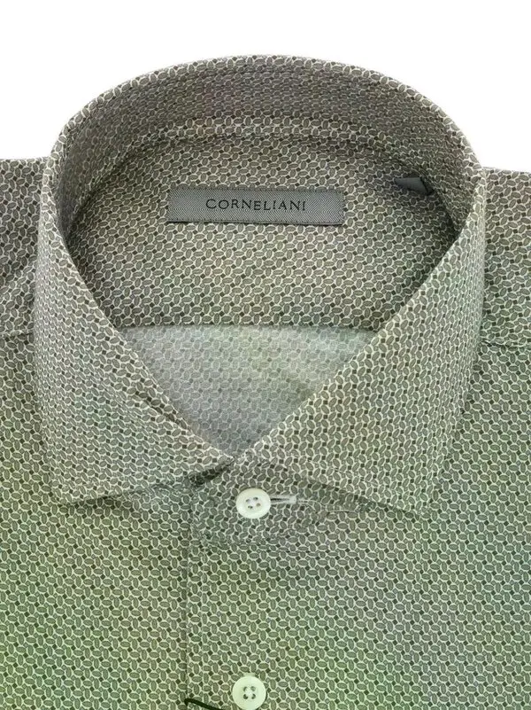 Corneliani Patterned French-collar Shirt
